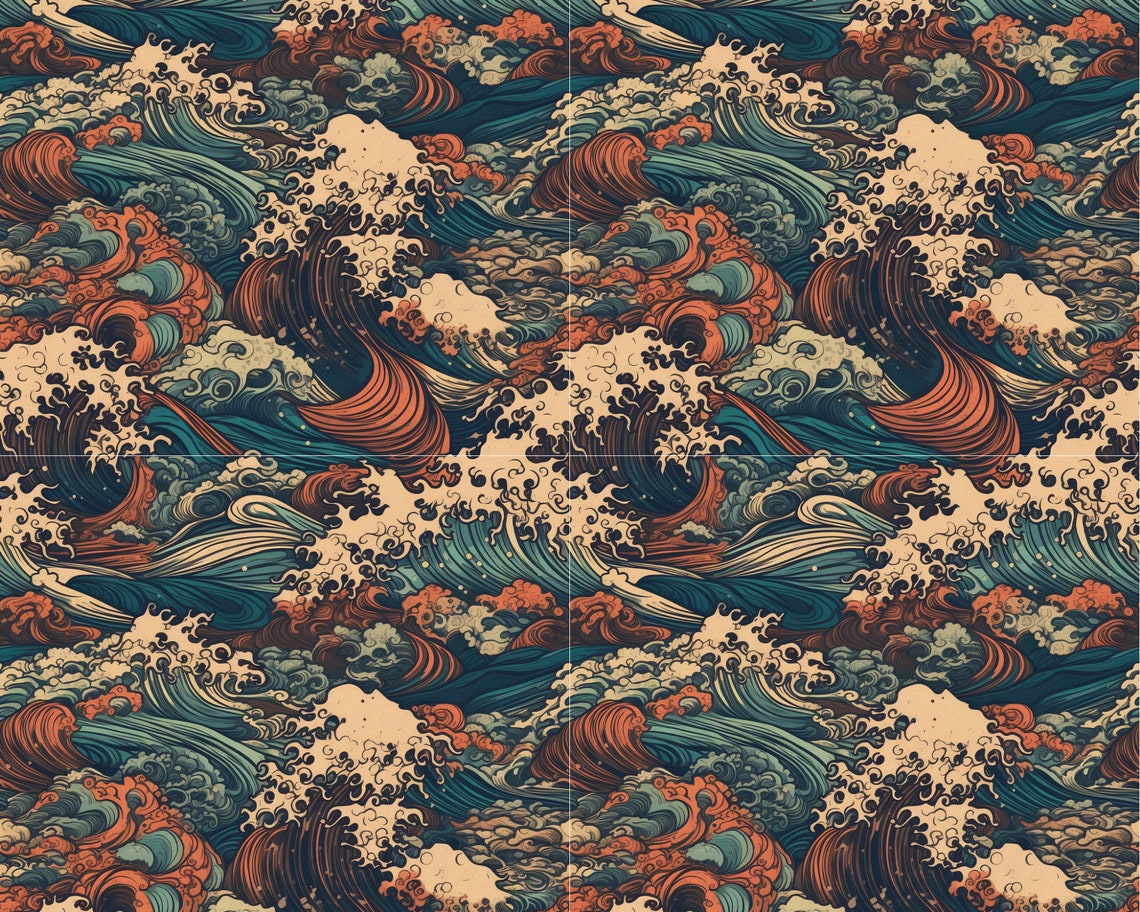 Anime Illustration, Paper Design, Seamless Pattern, Digital Paper ...