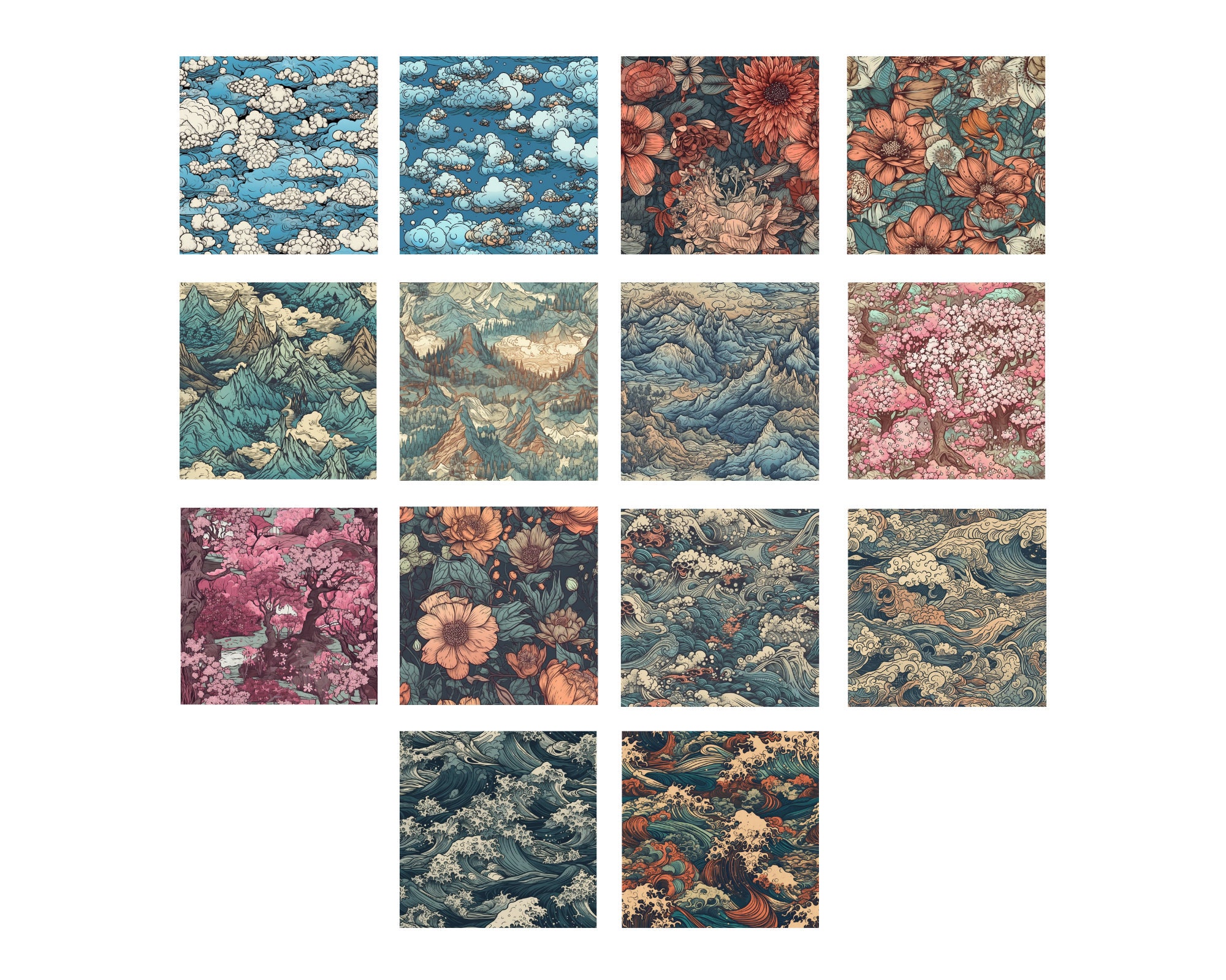 Anime Illustration, Paper Design, Seamless Pattern, Digital Paper ...