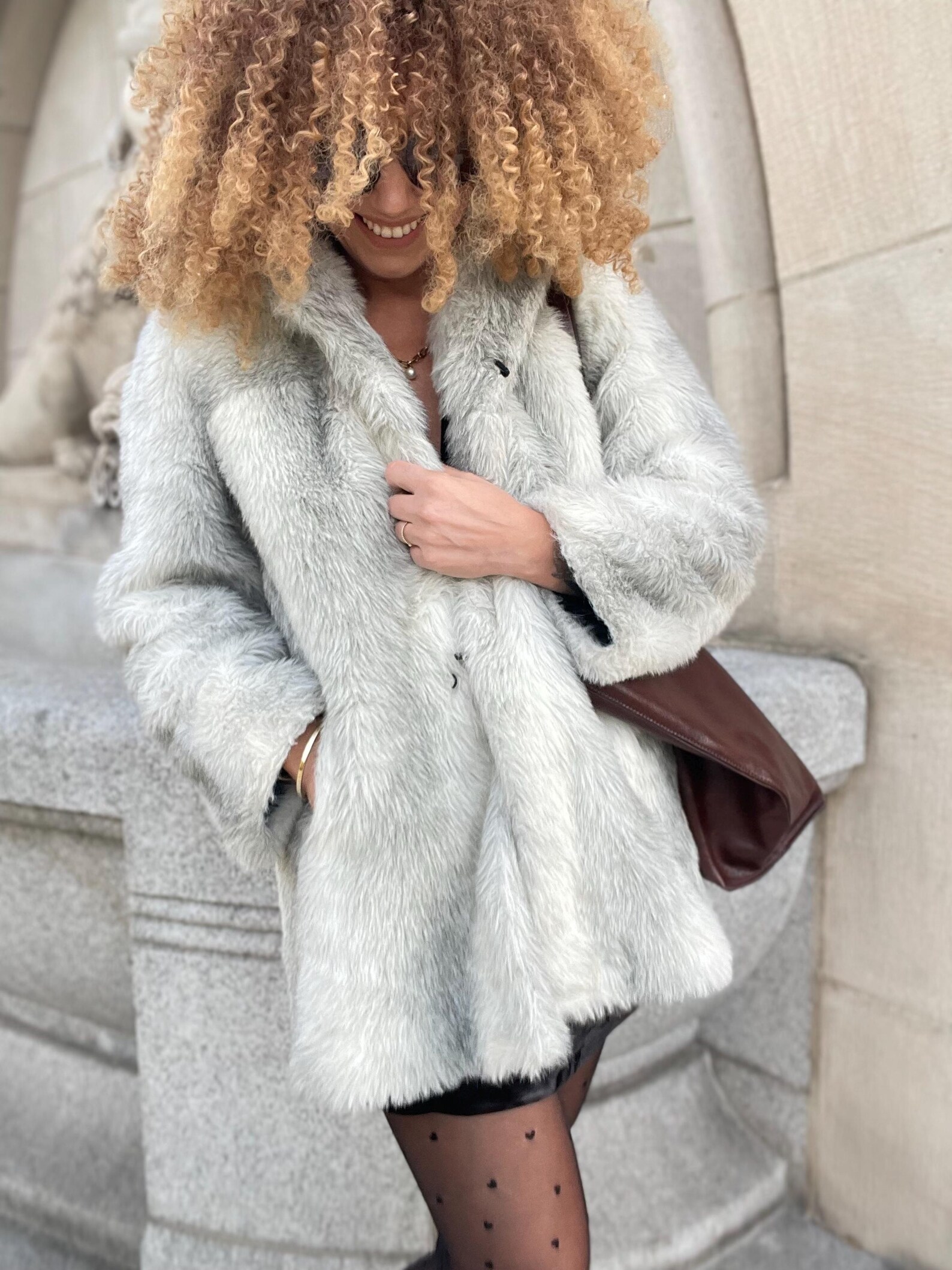 Statement Faux Fur Jacket | Vintage Winter Outfit | 80s-90s Glam Fake ...