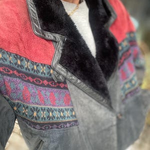Vintage Oldschool Aztec Jacket Bomber Suede Unique Sherpa Genuine ...