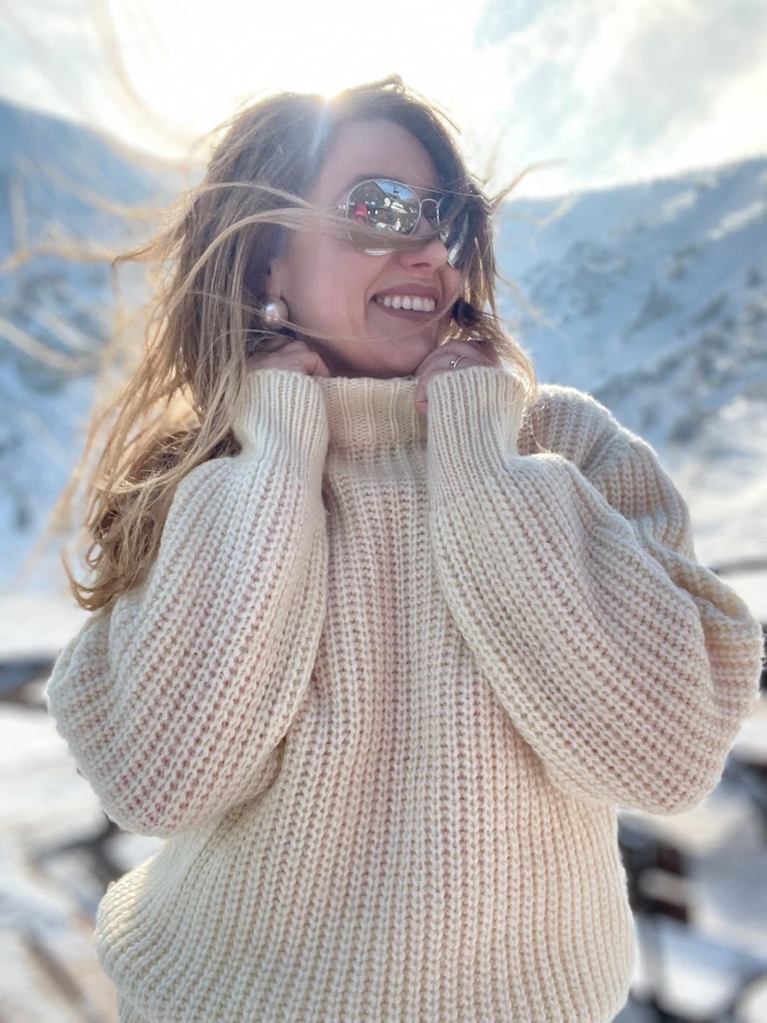Vintage Natural Real Wool Sweater Oversized Retro Chic Basic Boho ...