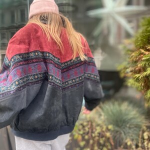 Vintage Oldschool Aztec Jacket Bomber Suede Unique Sherpa Genuine ...