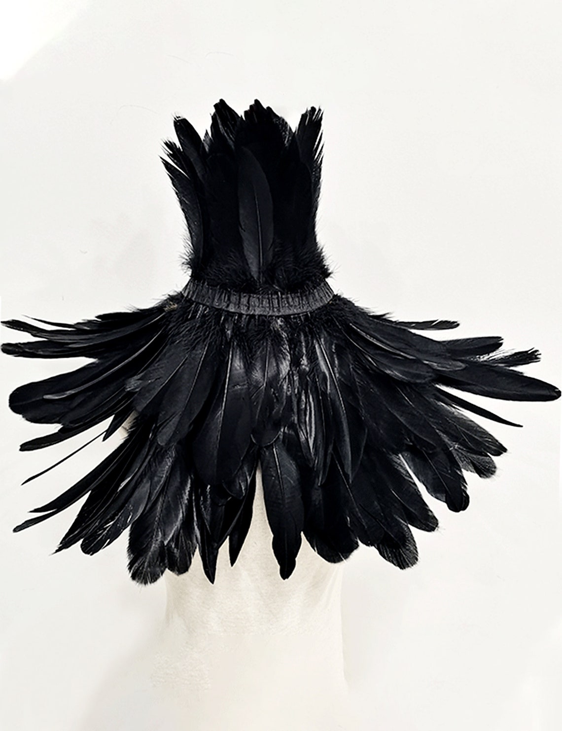 Gothic Natural Women Feather Collar Burlesque Choker Black Feathers ...