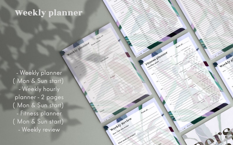 Printable and Fillable Planner, Personal Planner Bundle, Daily, Weekly ...
