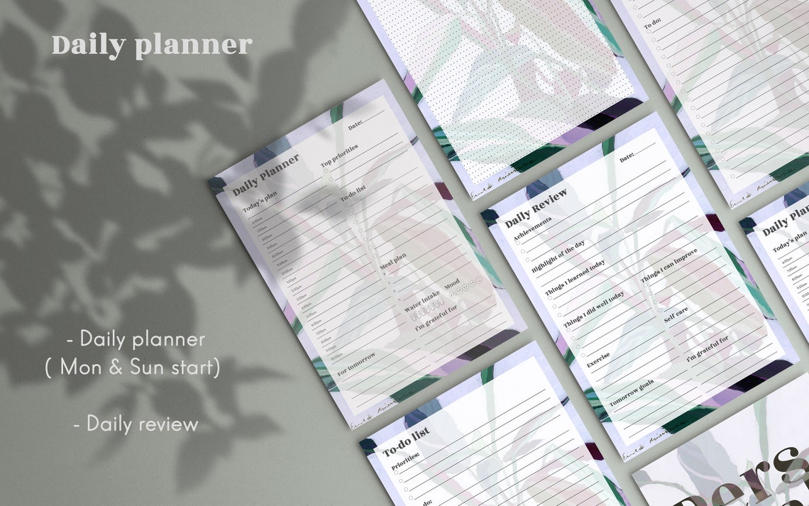 Printable and Fillable Planner, Personal Planner Bundle, Daily, Weekly ...