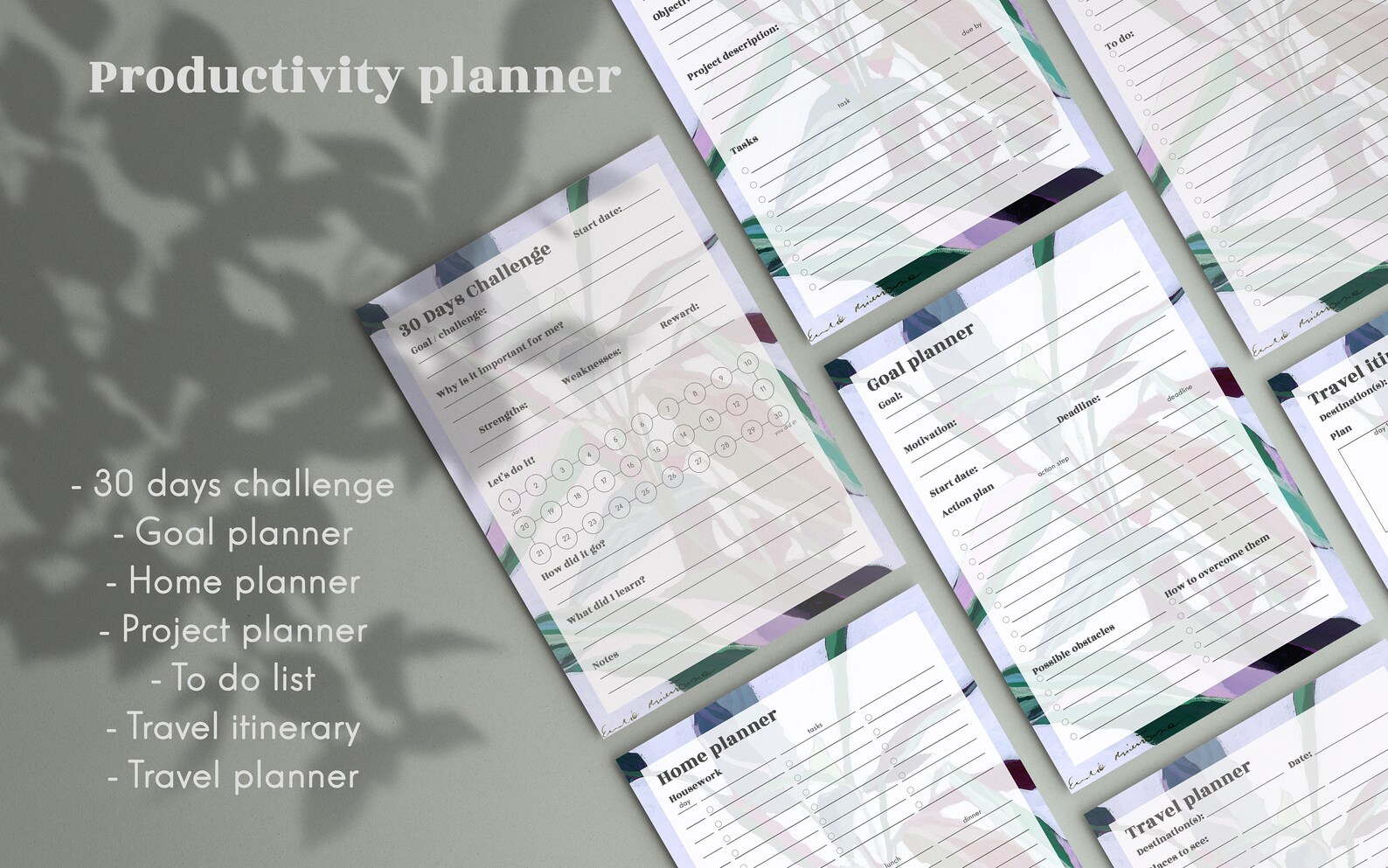 Printable and Fillable Planner, Personal Planner Bundle, Daily, Weekly ...