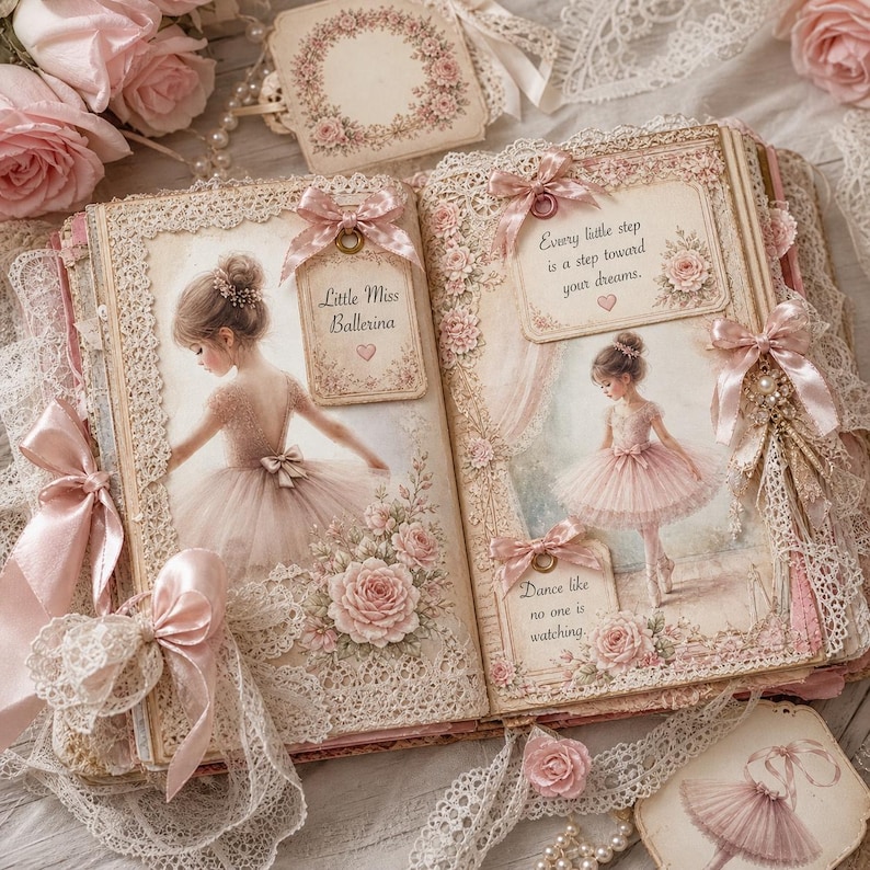 Ballerina Junk Journal Kit: 84 Printable Ballet Pages | Ephemera – Tags ...