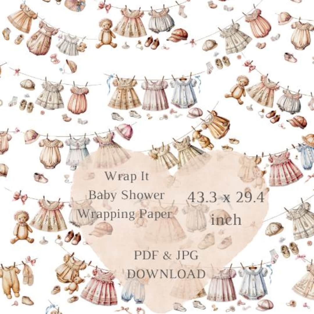 Baby Shower/christening Wrapping Paper - "wrap Your Love in Something ...