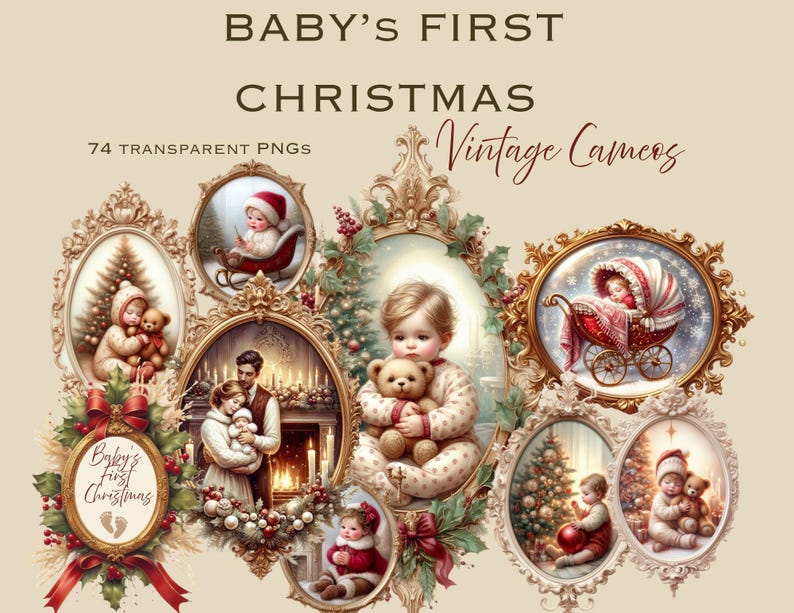 Baby’s First Christmas Cameos | 72 High-quality Transparent Pngs ...
