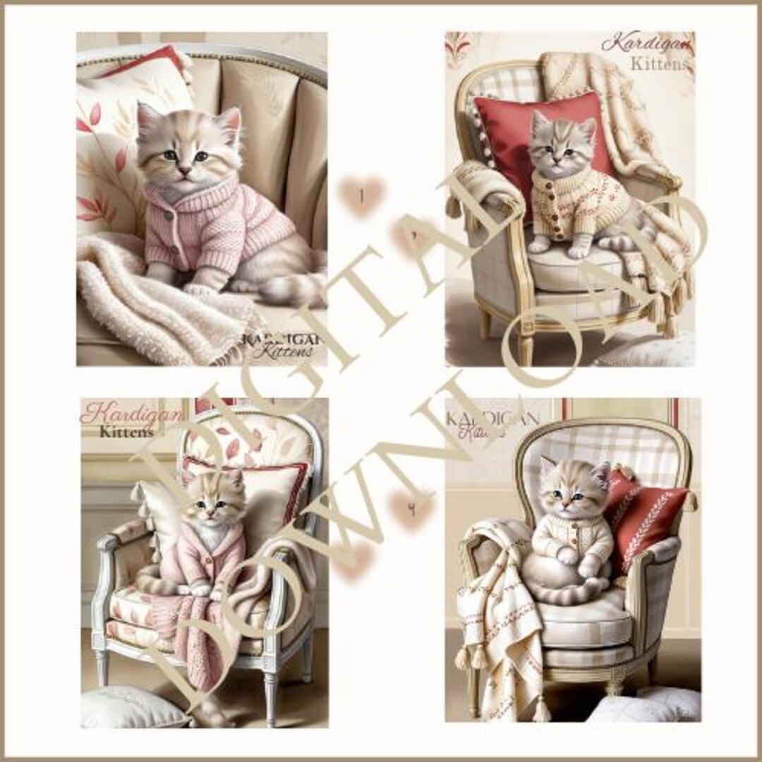 Digital Kittens Cat Printable - Kitten Clipart - Kittens PNG Files ...