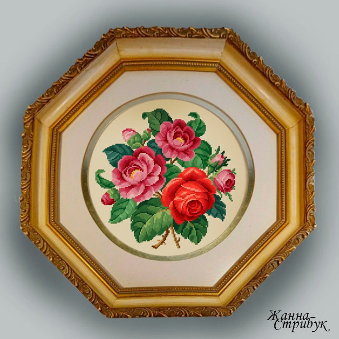 Rose Cross Stitch Pattern Berlinwoolwork PDF Xsd - Etsy