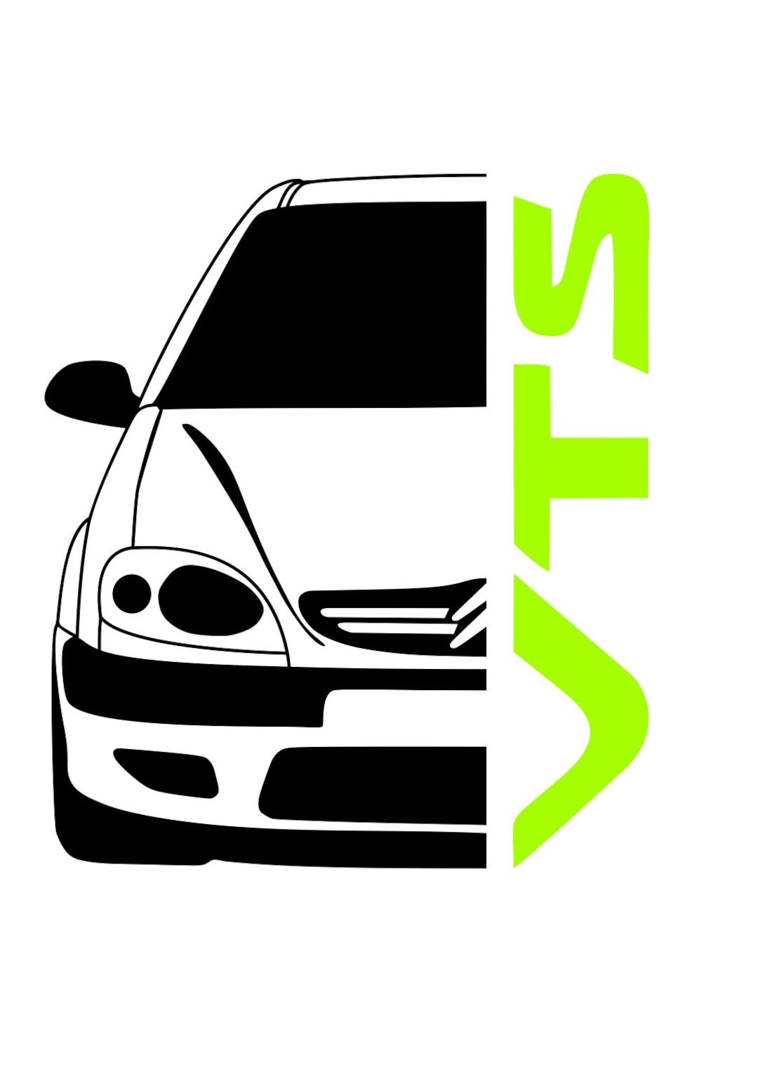 T-shirt Design Citroen Saxo VTS Silhouette vector File - Etsy