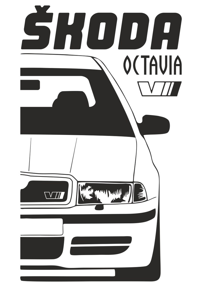 T-shirt Design, Skoda Octavia RS Silhouette vector File, Sublimation ...
