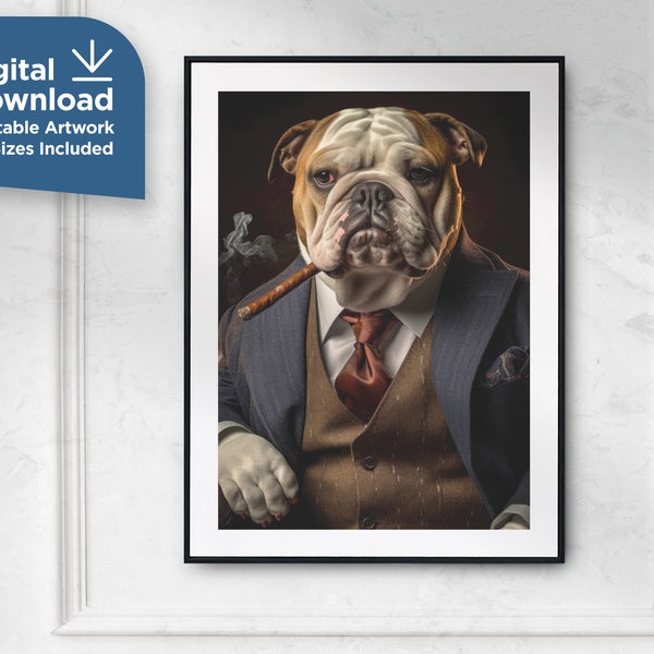 Gentleman Dog Print - Etsy