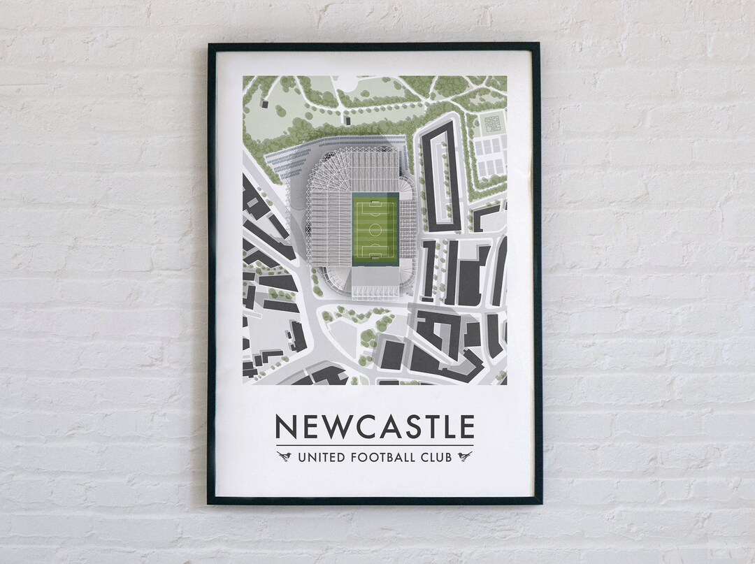 Newcastle United FC St James' Park Poster. A Simple Graphic of the ...