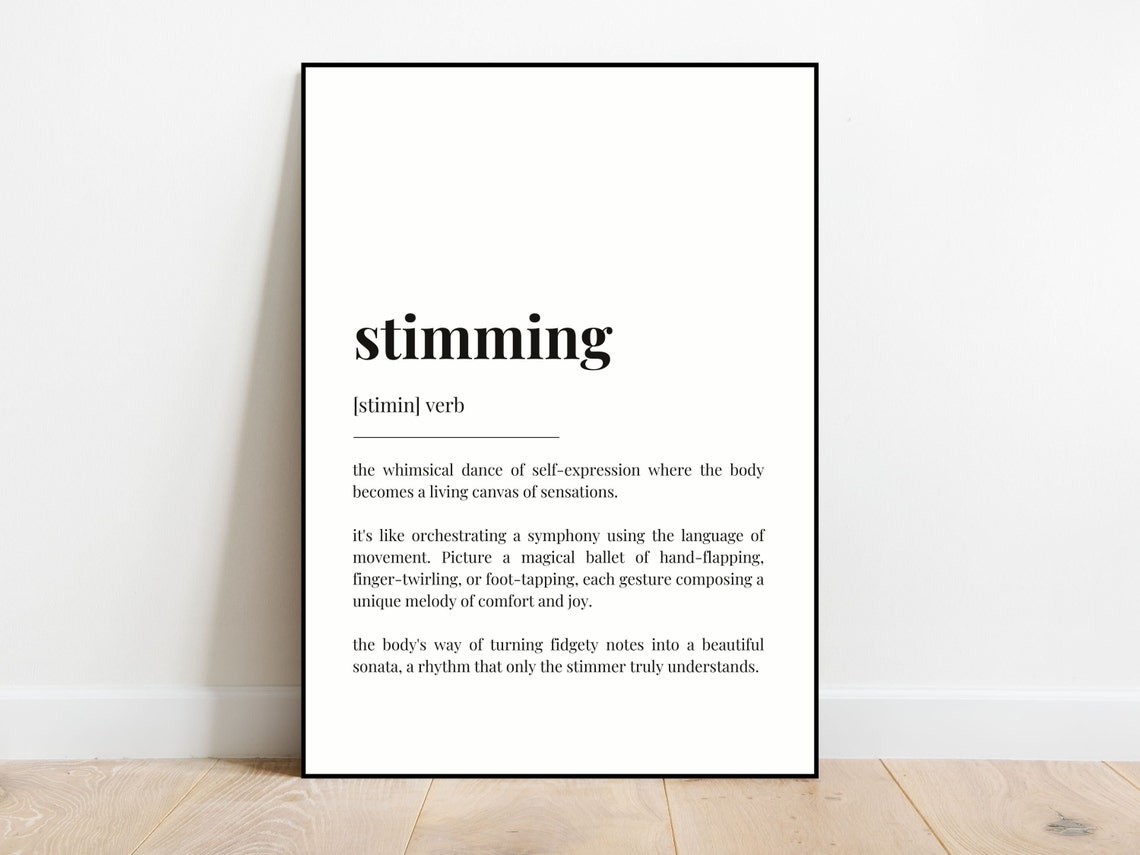 Stimming Definition Print | Autism ADHD Acceptance Wall Art ...