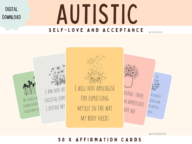 Autism Affirmation Cards | Mindfulness and Self-care Cards | Daily ...