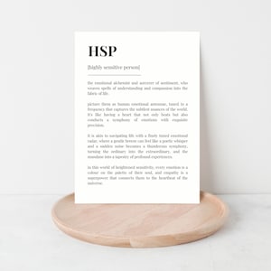 Highly Sensitive Person Definition Print | HSP Definition Print ...