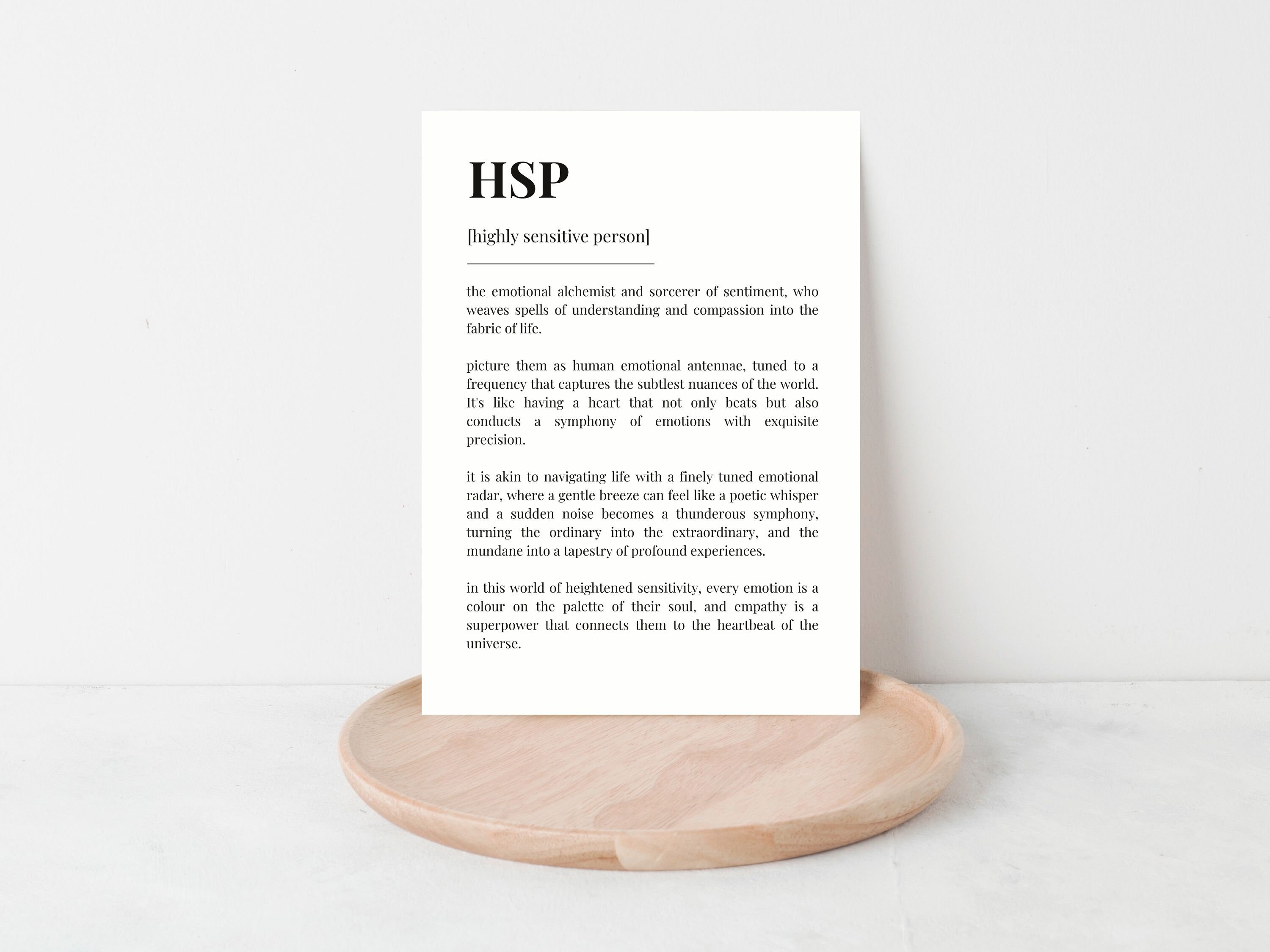 Highly Sensitive Person Definition Print | HSP Definition Print ...
