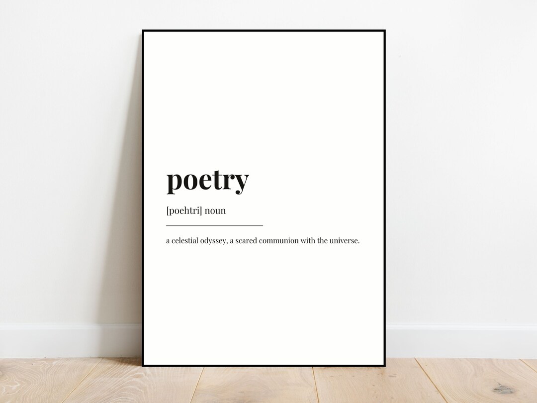 Poetry Definition Print | Gift for Poet | Digital Download | Elegant ...