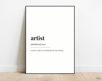 ARTIST MEANING PRINT | Printable Wall Art | Gift for Artist ...