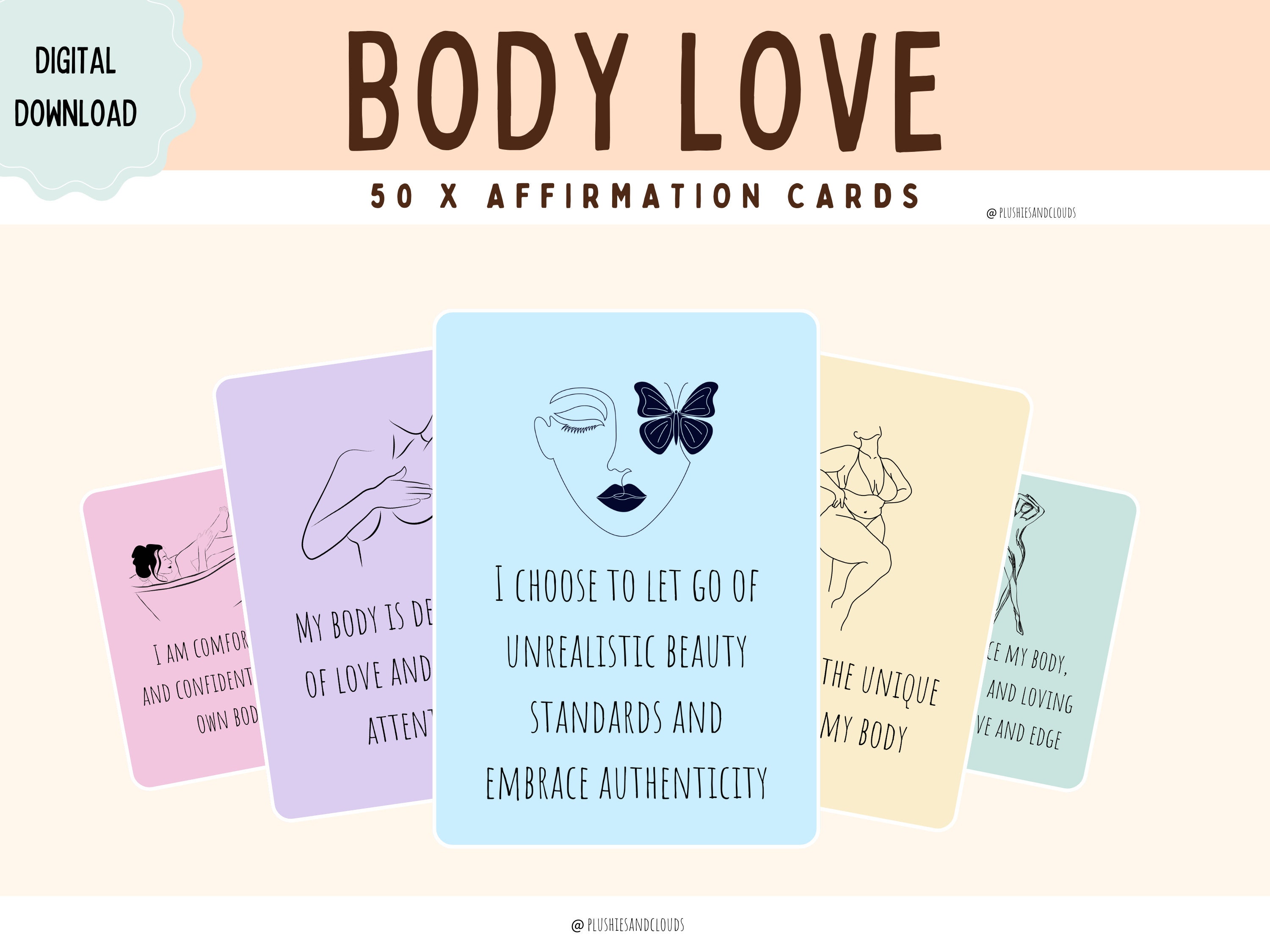Body Positive Affirmation Cards | Body Acceptance Affirmations | Body ...
