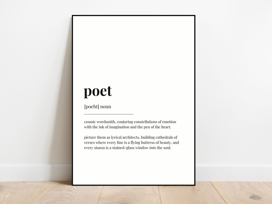Poet Definition Wall Art, Poet Gift Idea, Poet Digital Print, Gift Idea ...