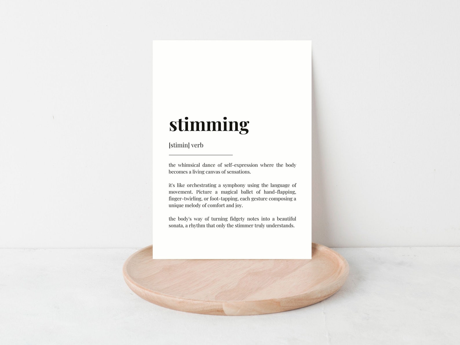Stimming Definition Print | Autism ADHD Acceptance Wall Art ...