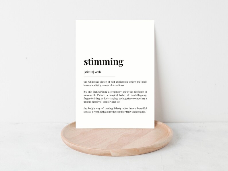 Stimming Definition Print | Autism ADHD Acceptance Wall Art ...