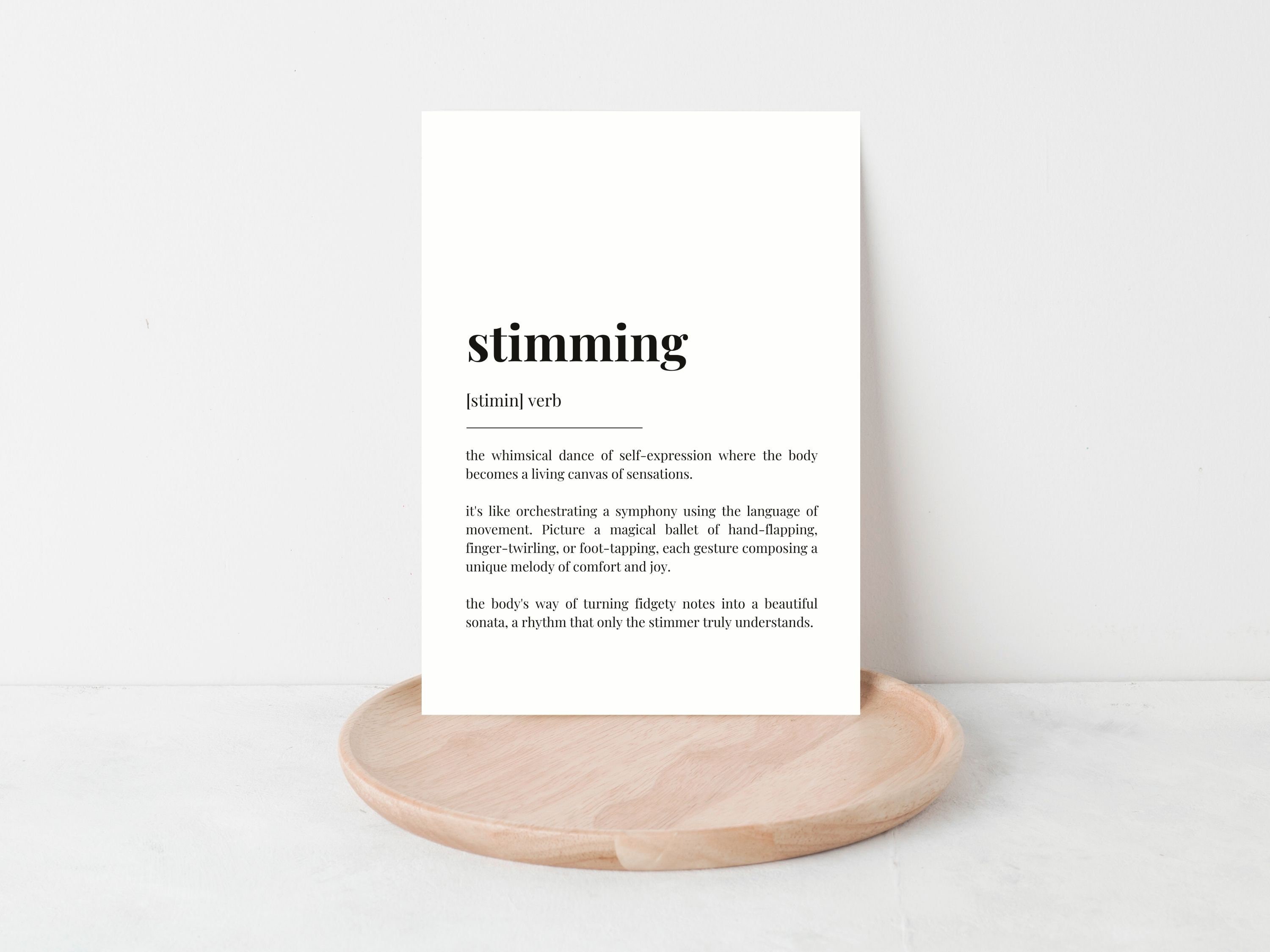 Stimming Definition Print | Autism ADHD Acceptance Wall Art ...