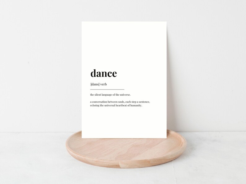 Dance Definition Print, Dance Wall Art, Dance School Art, Dancing Print ...