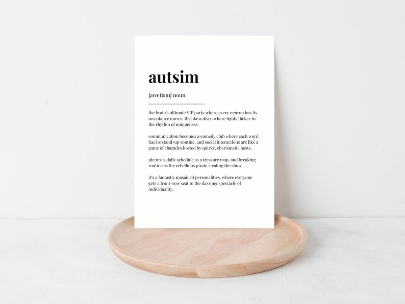 Autism Definition Print | Creative Autism Poster | Autism Acceptance ...