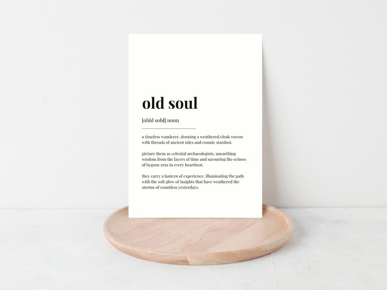 Old Soul Definition Quote | Printable Wall Art | Minimalist Decor ...