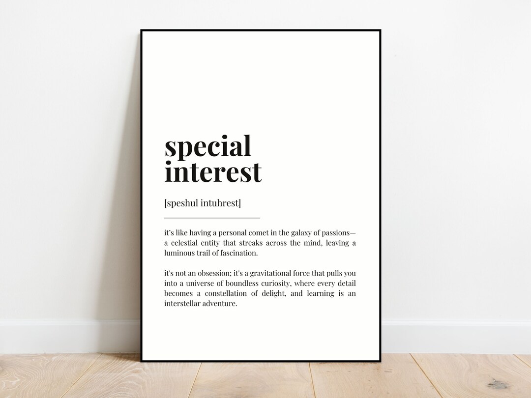 Special Interest Definition Print | Autism Acceptance Wall Art ...