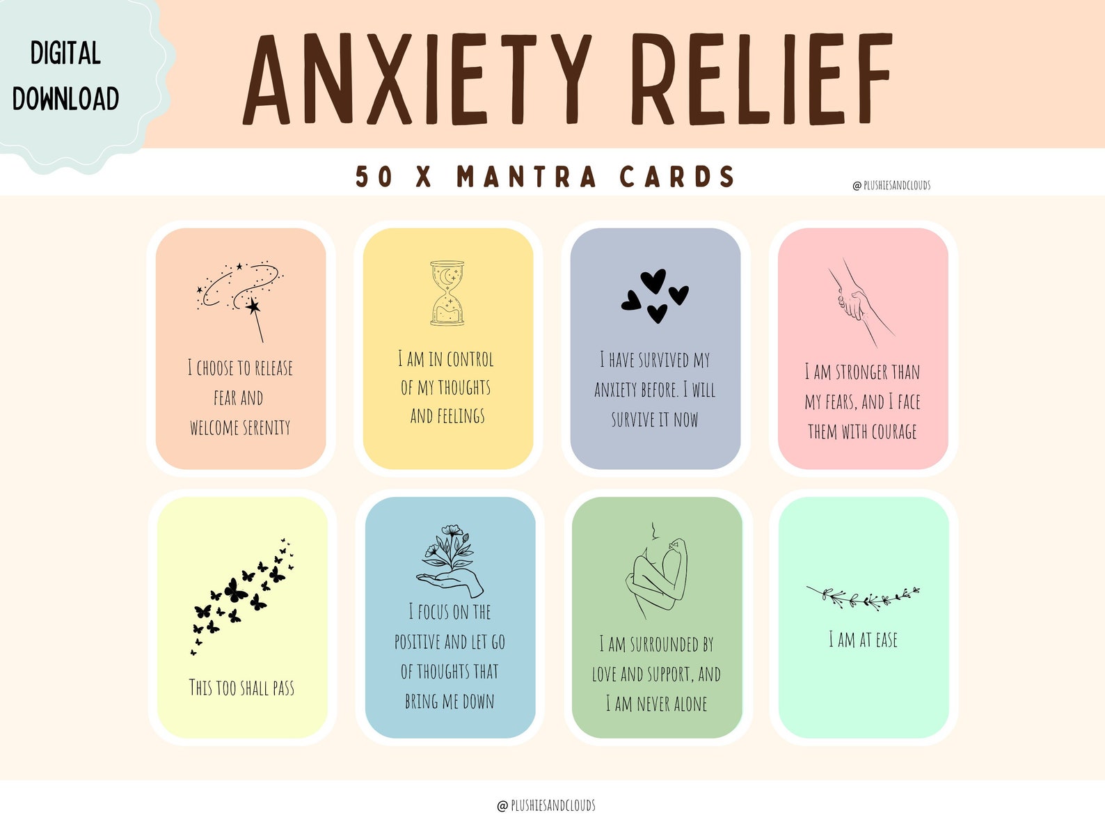 Anxiety Affirmation Cards | Mental Health Affirmation | Affirmation ...