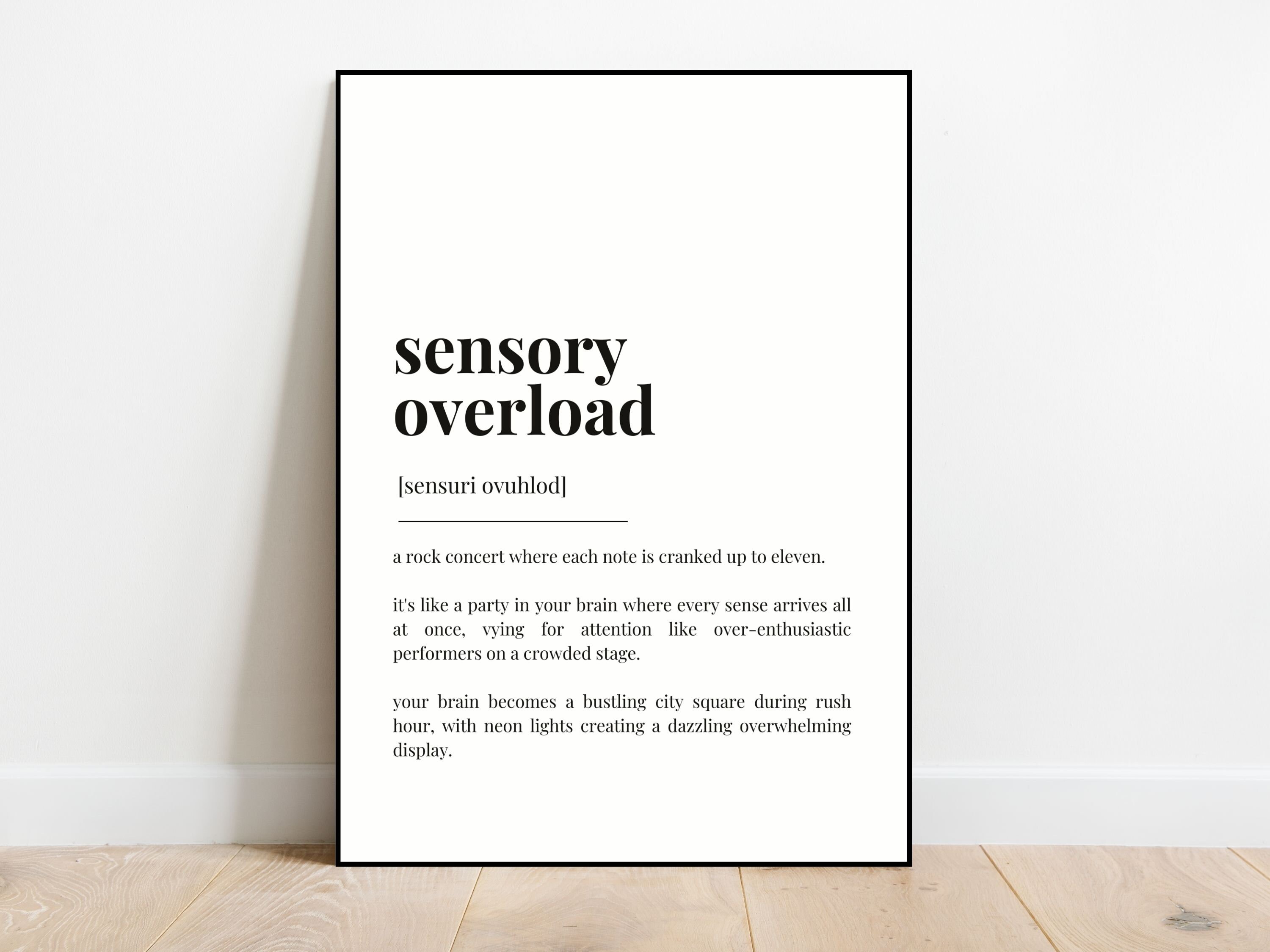 Sensory Overload Definition Print | Autism ADHD Acceptance Wall Art ...