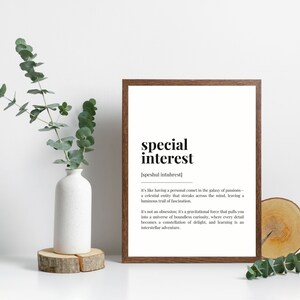 Special Interest Definition Print | Autism Acceptance Wall Art ...