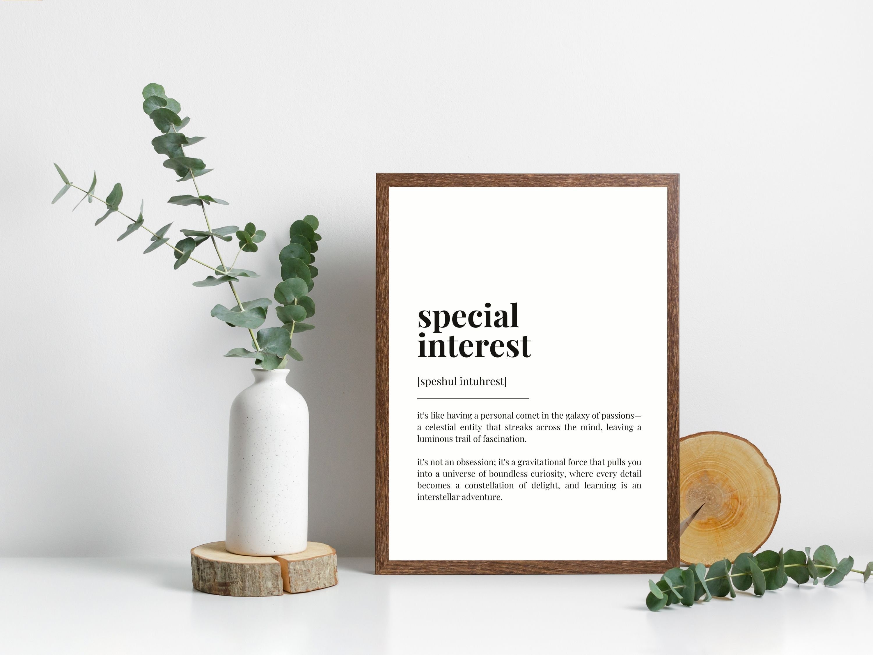 Special Interest Definition Print | Autism Acceptance Wall Art ...
