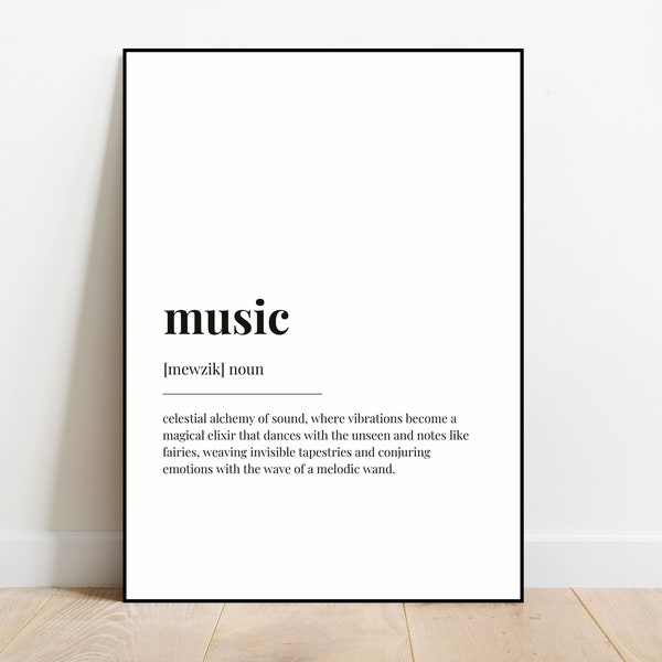 Music Definition Printable Art - Etsy