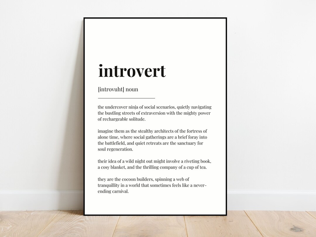 Introvert Definition Print | Gift for Introverts - Etsy