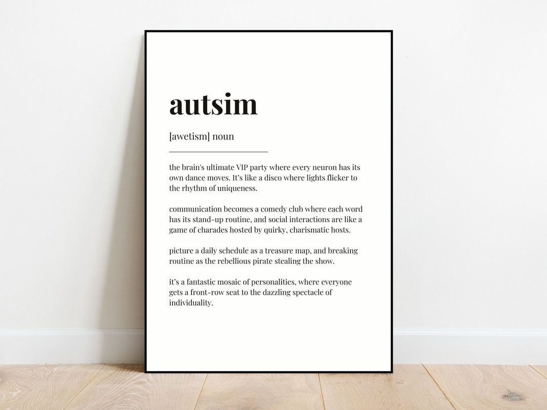 Autism Definition Print | Creative Autism Poster | Autism Acceptance ...