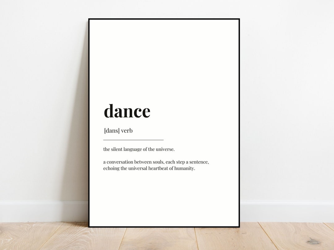 Dance Definition Print, Dance Wall Art, Dance School Art, Dancing Print ...