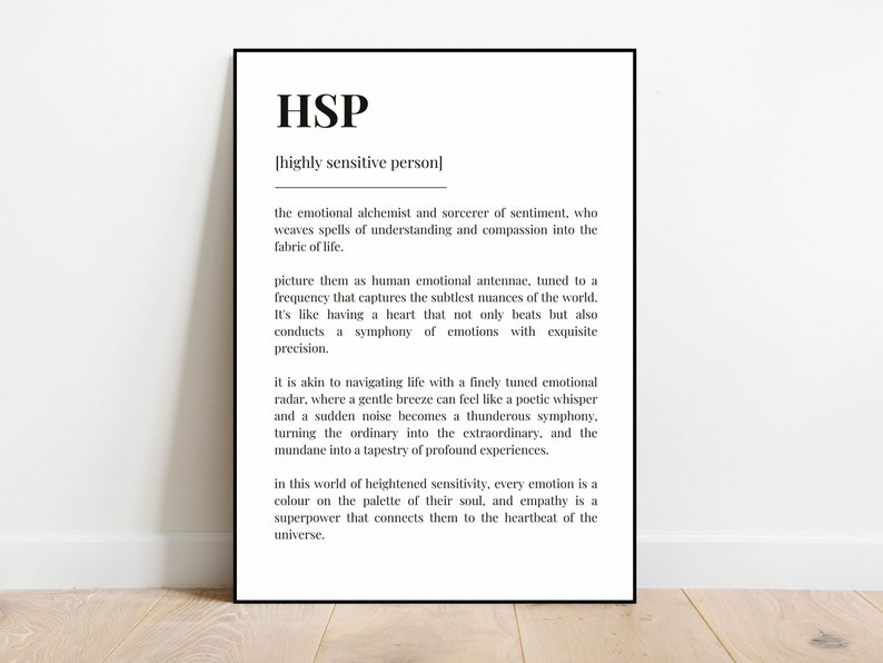 Highly Sensitive Person Definition Print | HSP Definition Print ...
