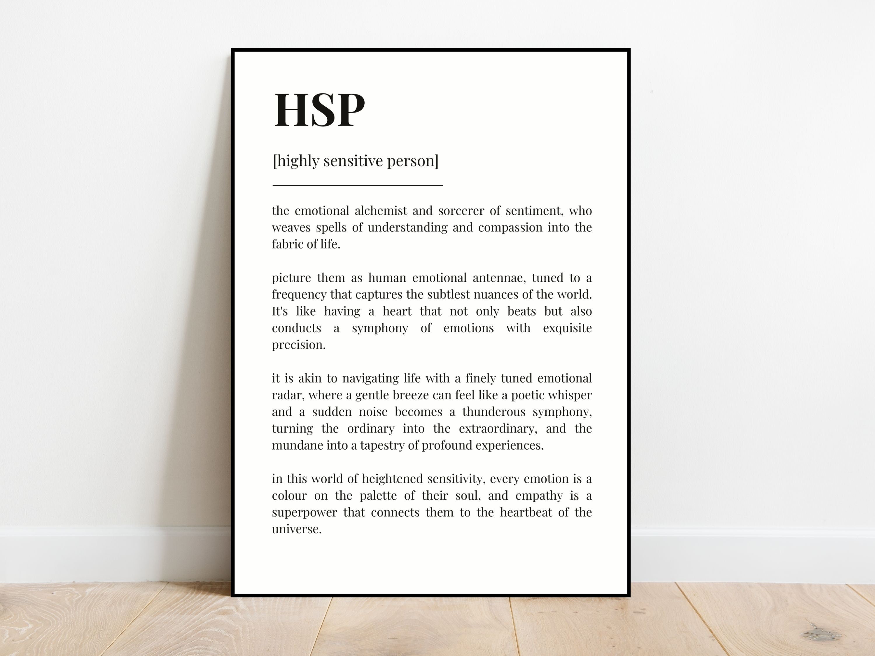 Highly Sensitive Person Definition Print | HSP Definition Print ...