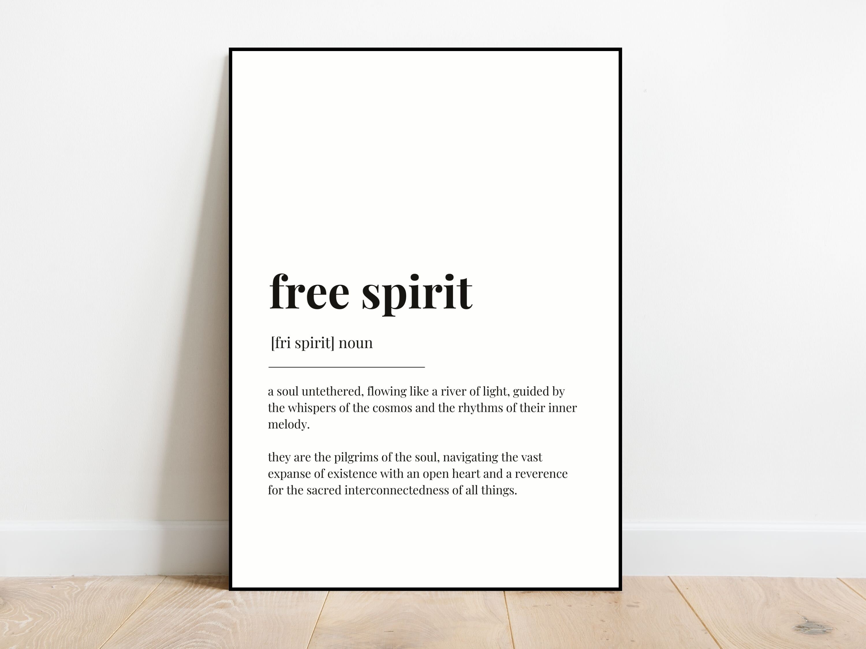 Free Spirit Definition Print | Teenager Gift Idea | Teen Room Decor ...