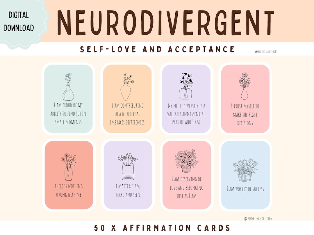 Neurodivergent Affirmation Cards| Affirmation Cards for Neurodivergence ...