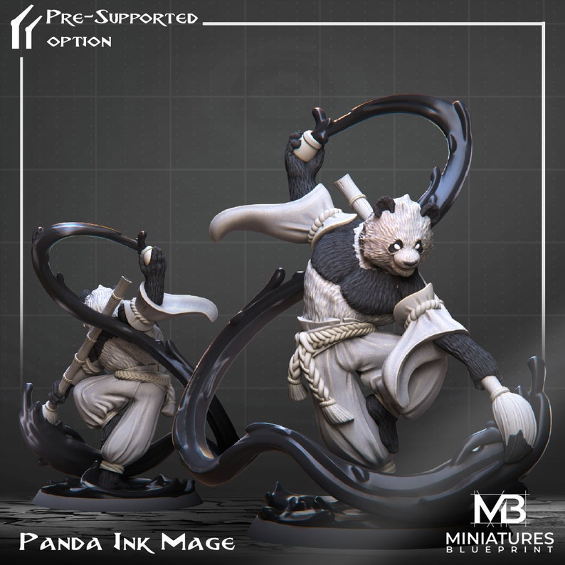 Ink Mage Panda - Epic Stls for Dungeon and Dragons to Print at Home - Etsy