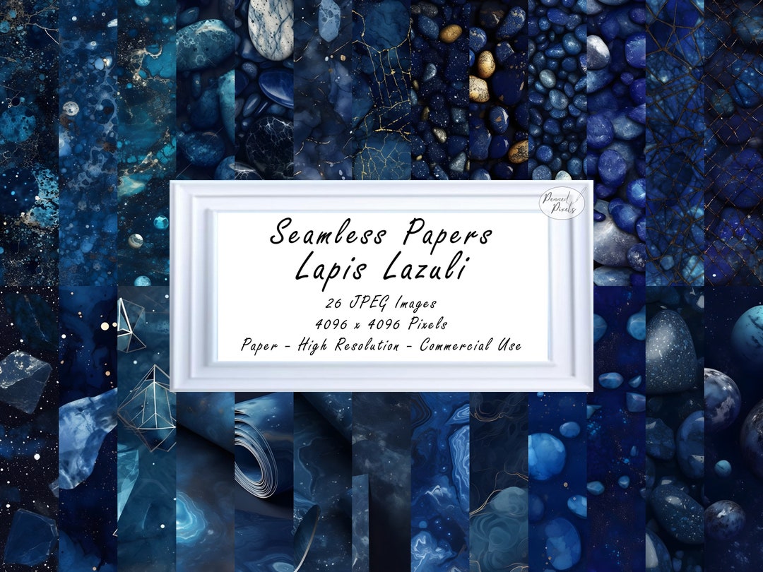 Lapis Lazuli Gemstone Mixed Styles Seamless Digital Paper - Deep Blue ...