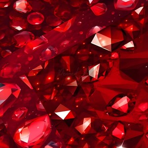 Ruby Gemstone Mixed Styles Seamless Digital Paper - Deep Red Sharp ...