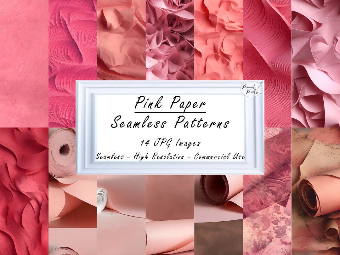 Pink Paper Patterns Digital Paper - 16 Seamless Vibrant Pink Textured ...